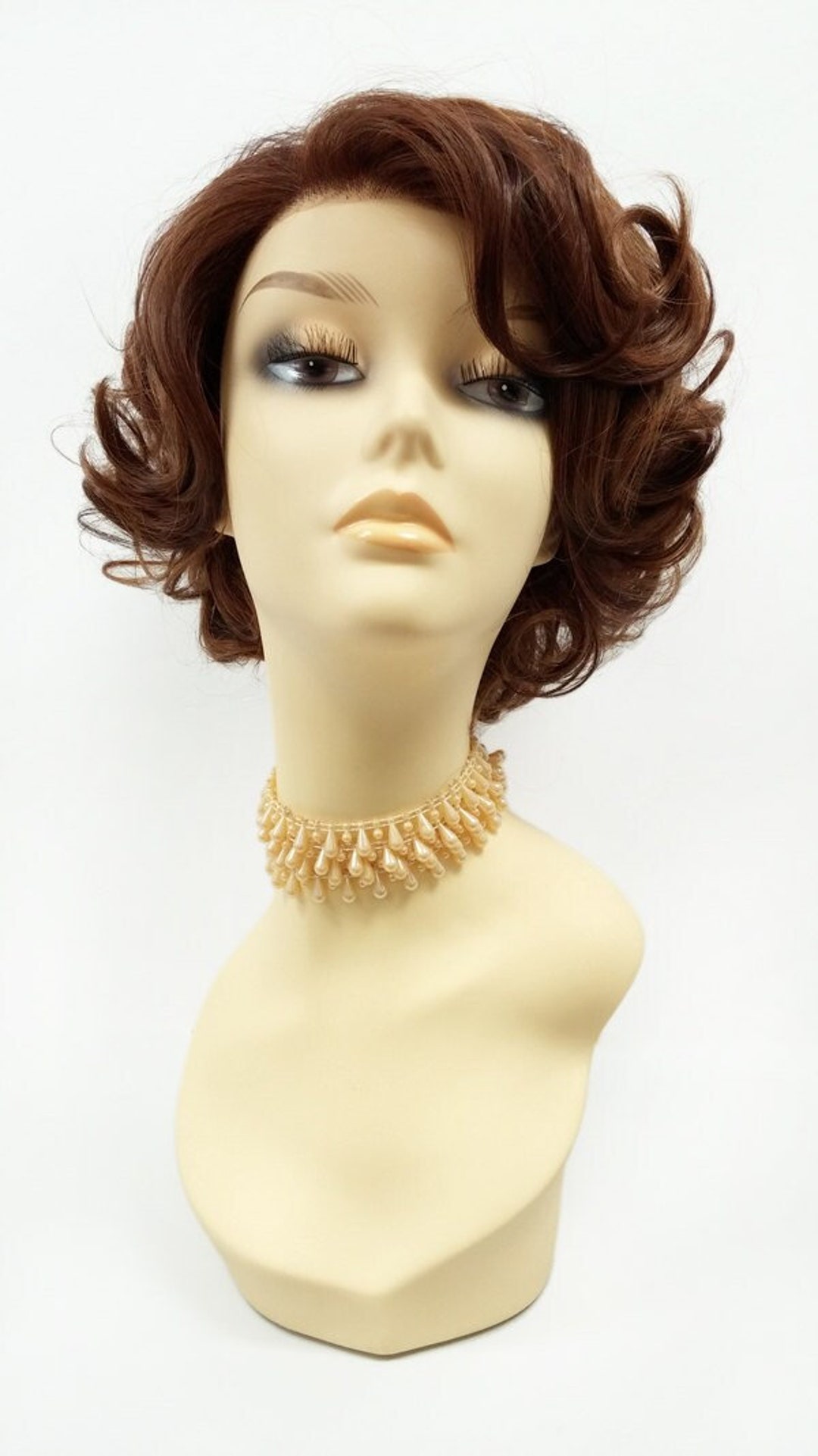 Lace Front Short Strawberry Blonde Auburn Retro Curly Doris Day Vintage ...