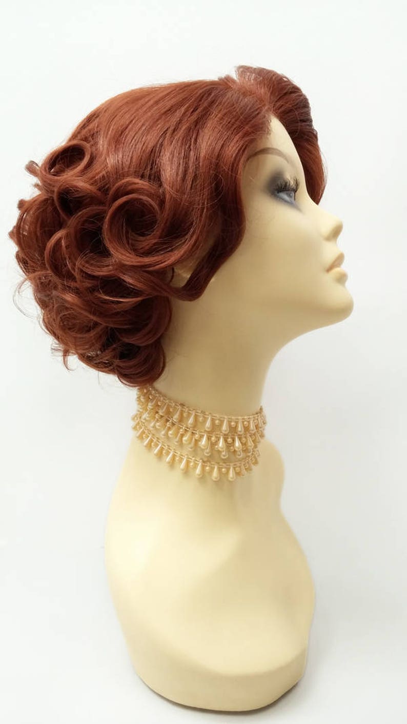 Lace Front Short Bright Auburn Retro Curly Wig. Doris Day - Etsy
