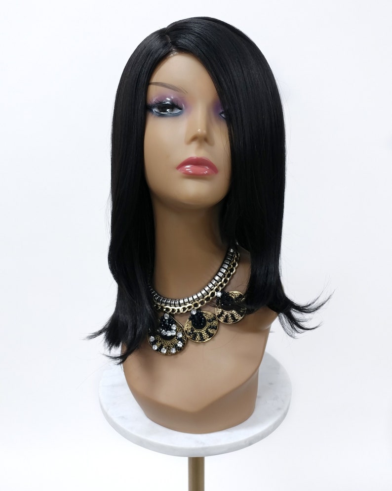 16 Inch Dark Partial Pre-cut Lace Front Long Straight - Etsy