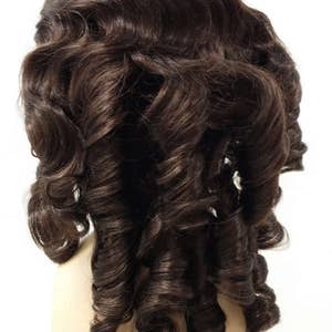 Mens Brown Curly Colonial Costume Wig. 1700s Style Ringlets Wig. Judge ...