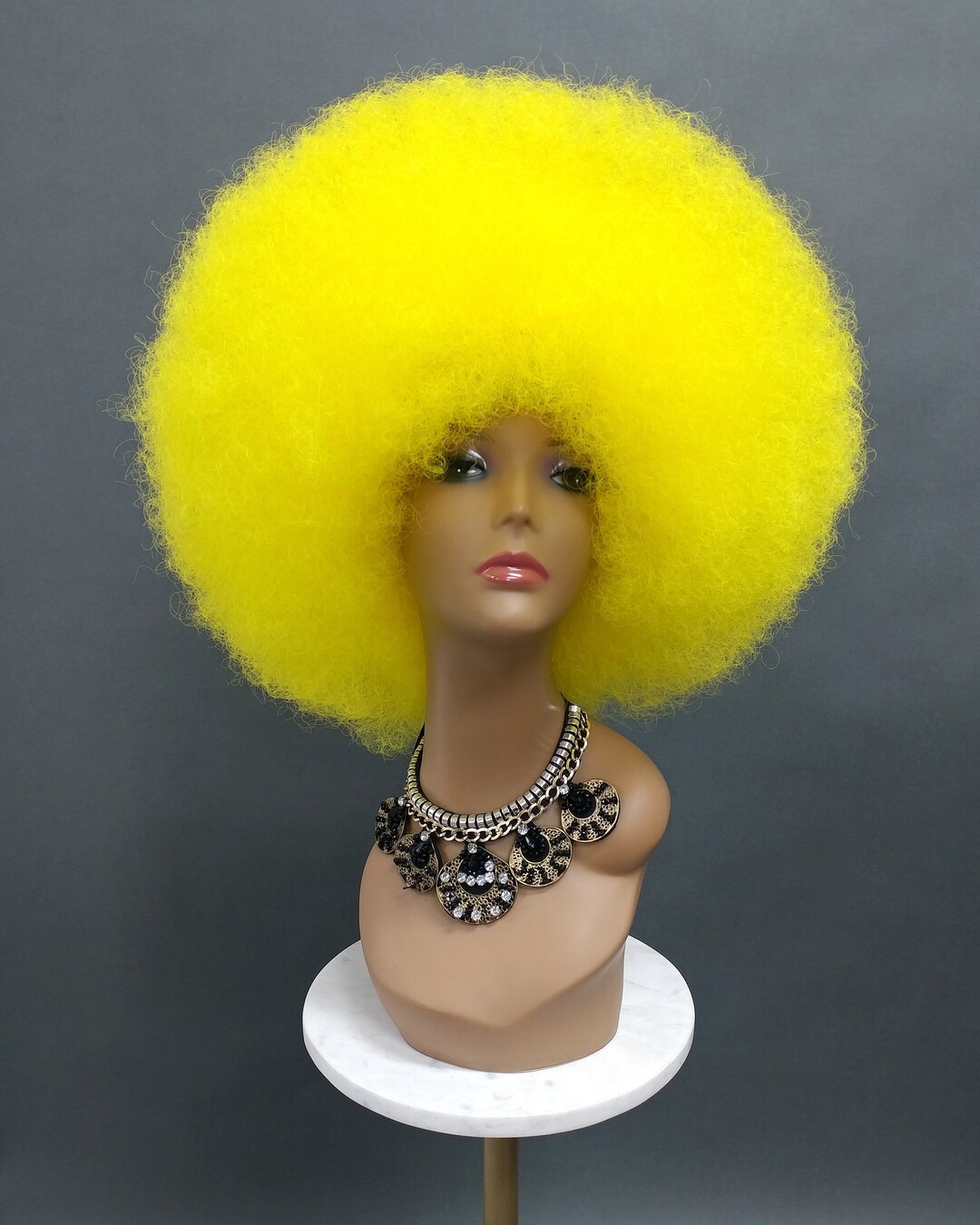 Large Yellow Afro Synthetic Costume Wig 96-477b-lafro-yellow - Etsy