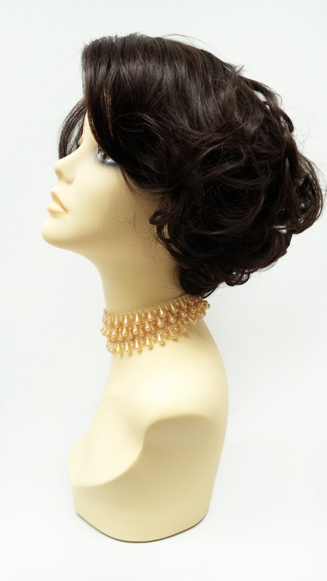 Lace Front Short Dark Brown Retro Curly Wig. Doris Day Style - Etsy