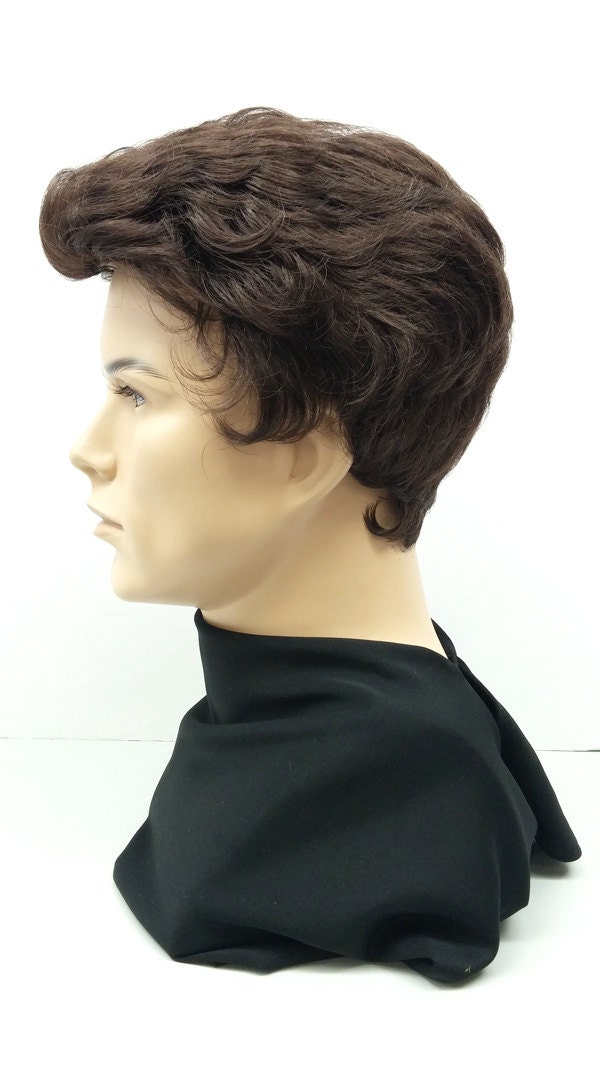 Men's Brown Short Brushed Back Style Wig. Synthetic - Etsy