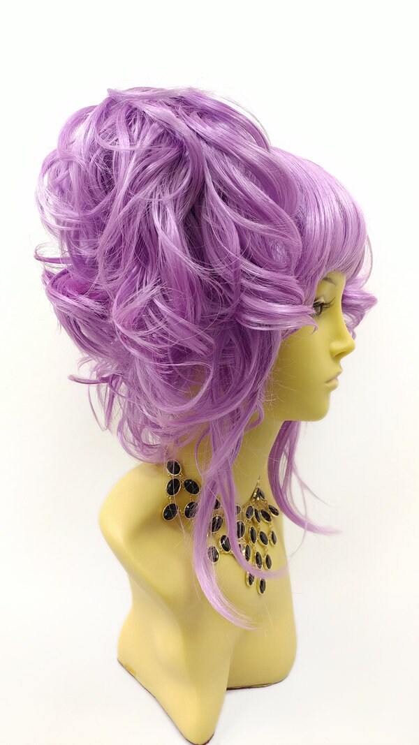 Petite Light Purple Short Double Pouf Poof Wig. Anime Cosplay - Etsy