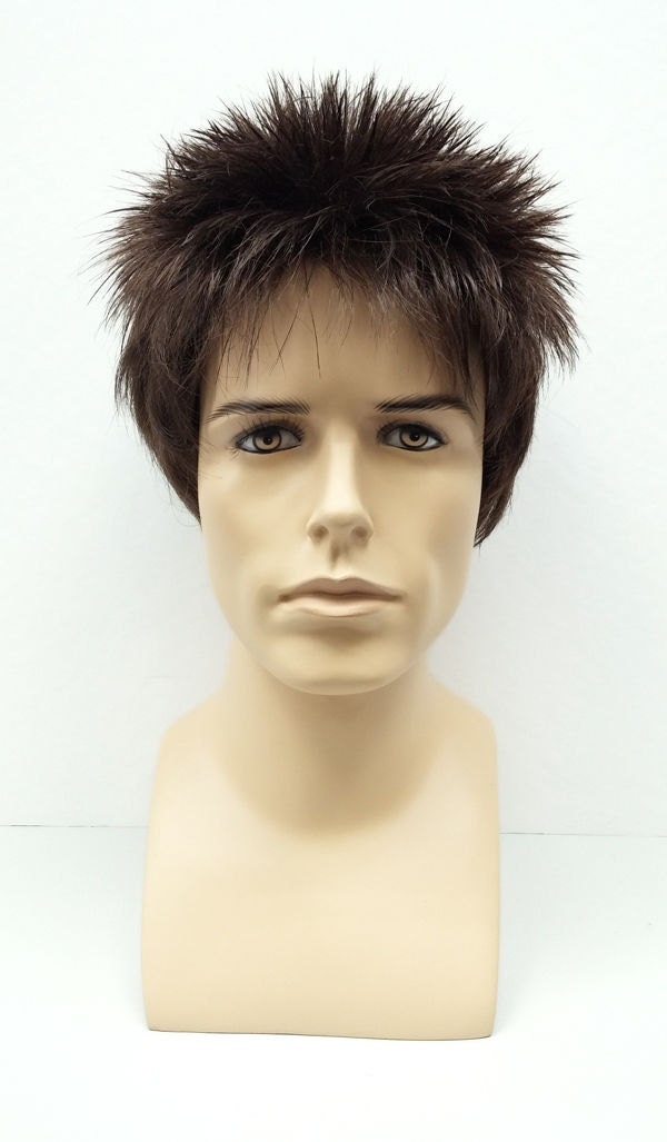 Brown Short Spiky Style Unisex Wig. Synthetic Costume Fashion - Etsy