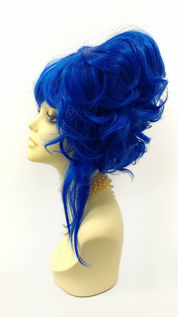 Petite Dark Blue Short Double Pouf Poof Wig. Anime Cosplay - Etsy