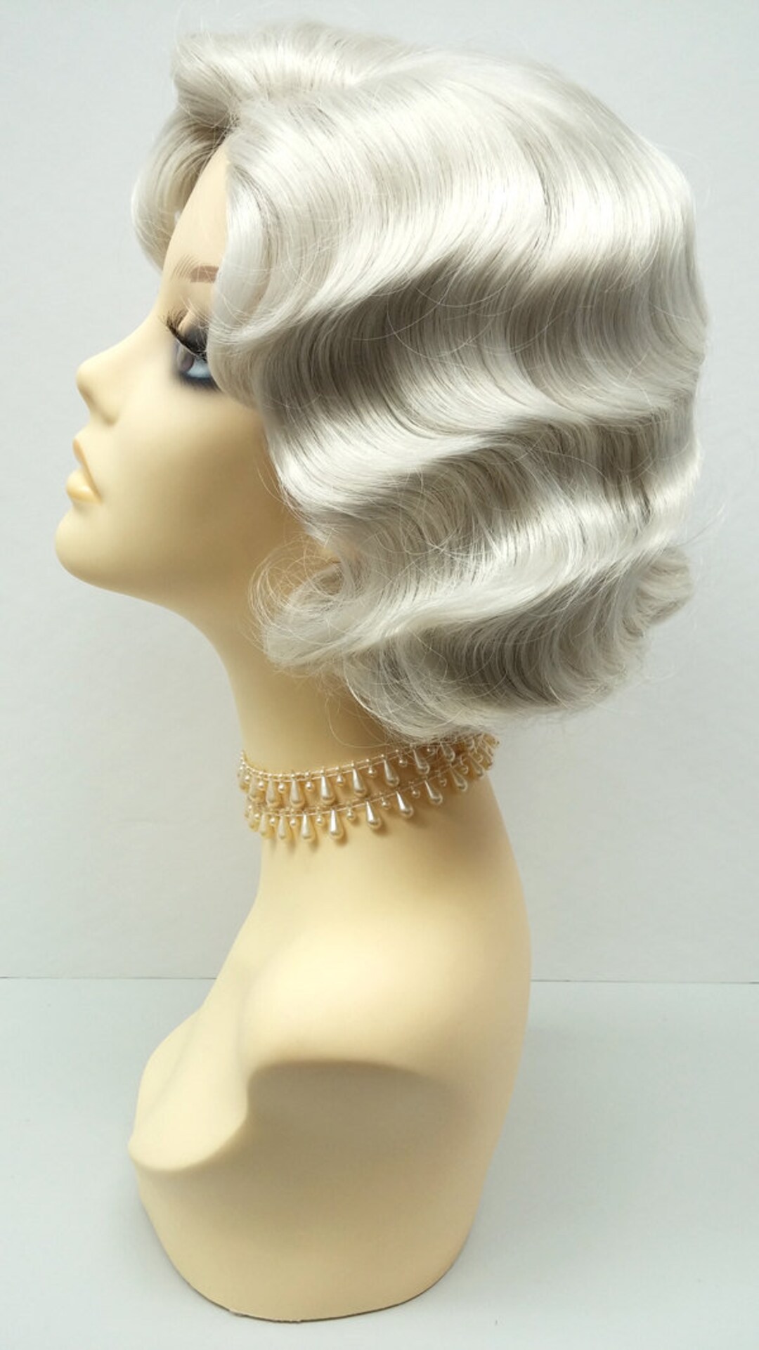 1920's Style Short Light Grey Finger Wave Wig. Vintage - Etsy