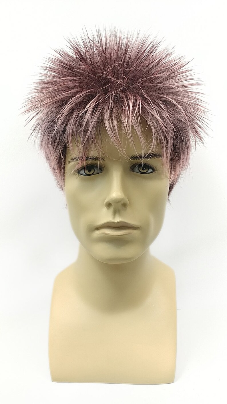 Pink off Black Mix Short Spiky Style Unisex Wig. Synthetic - Etsy