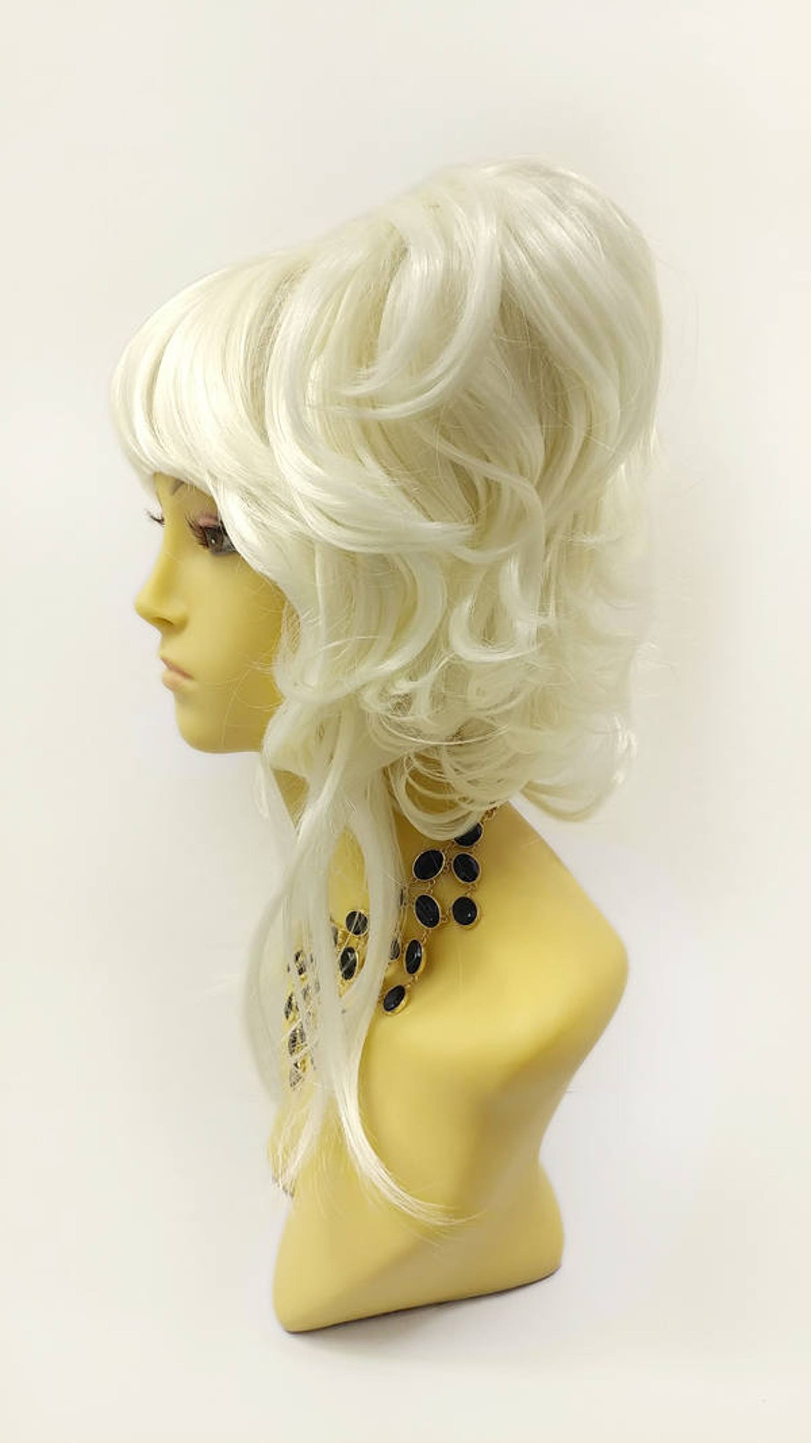 Petite Platinum Blonde Short Double Pouf Poof Wig. Anime | Etsy