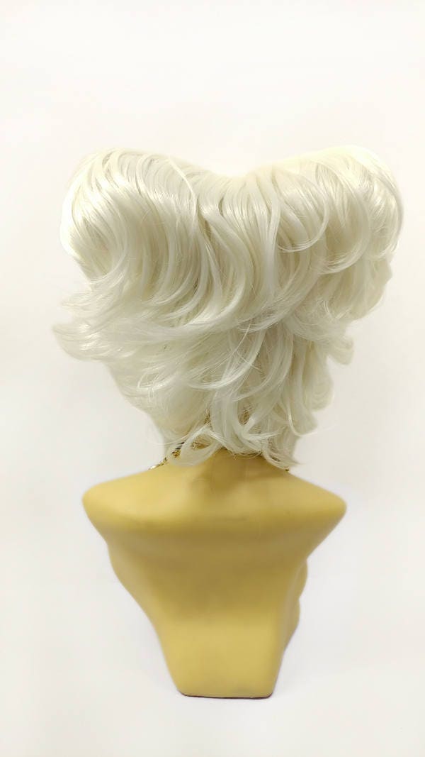 Petite Platinum Blonde Short Double Pouf Poof Wig. Anime | Etsy