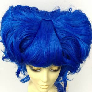 Petite Dark Blue Short Double Pouf Poof Wig. Anime Cosplay - Etsy