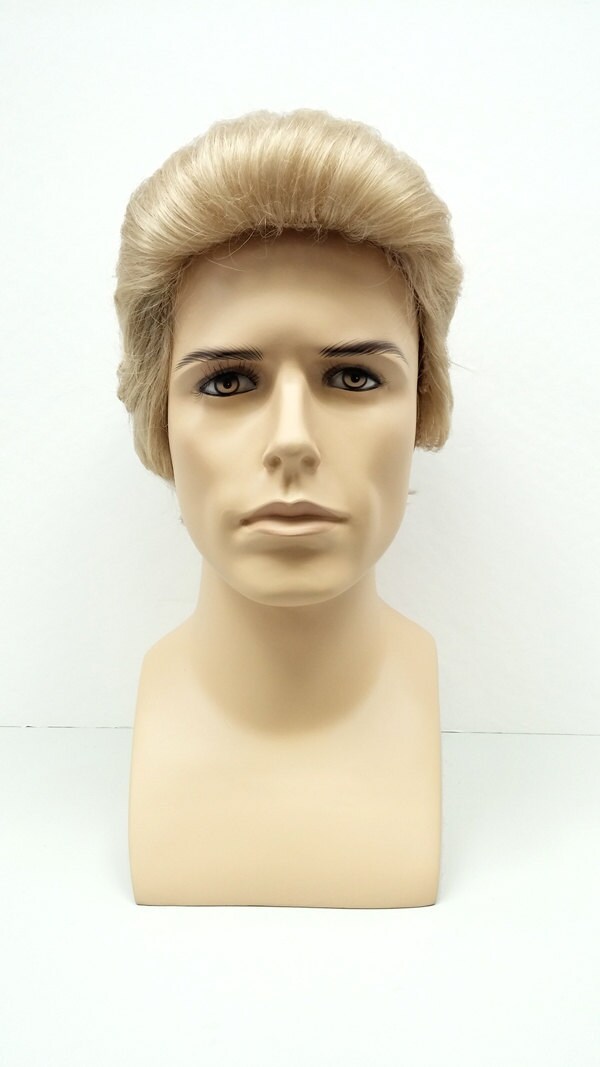 Blonde Short Fluffy Pompadour Style Men's Wig. Synthetic | Etsy