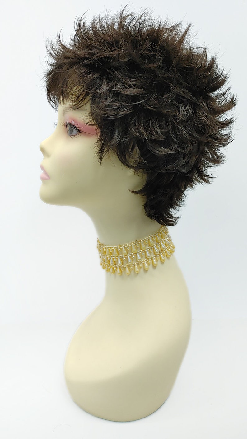 Dark Brown Synthetic Short Pixie Flip Wig 171-829-halle-4 - Etsy