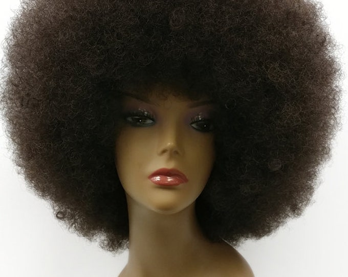 Extra Large Jumbo Dark Brown Afro Synthetic Costume Wig 97-480b-xlafro ...