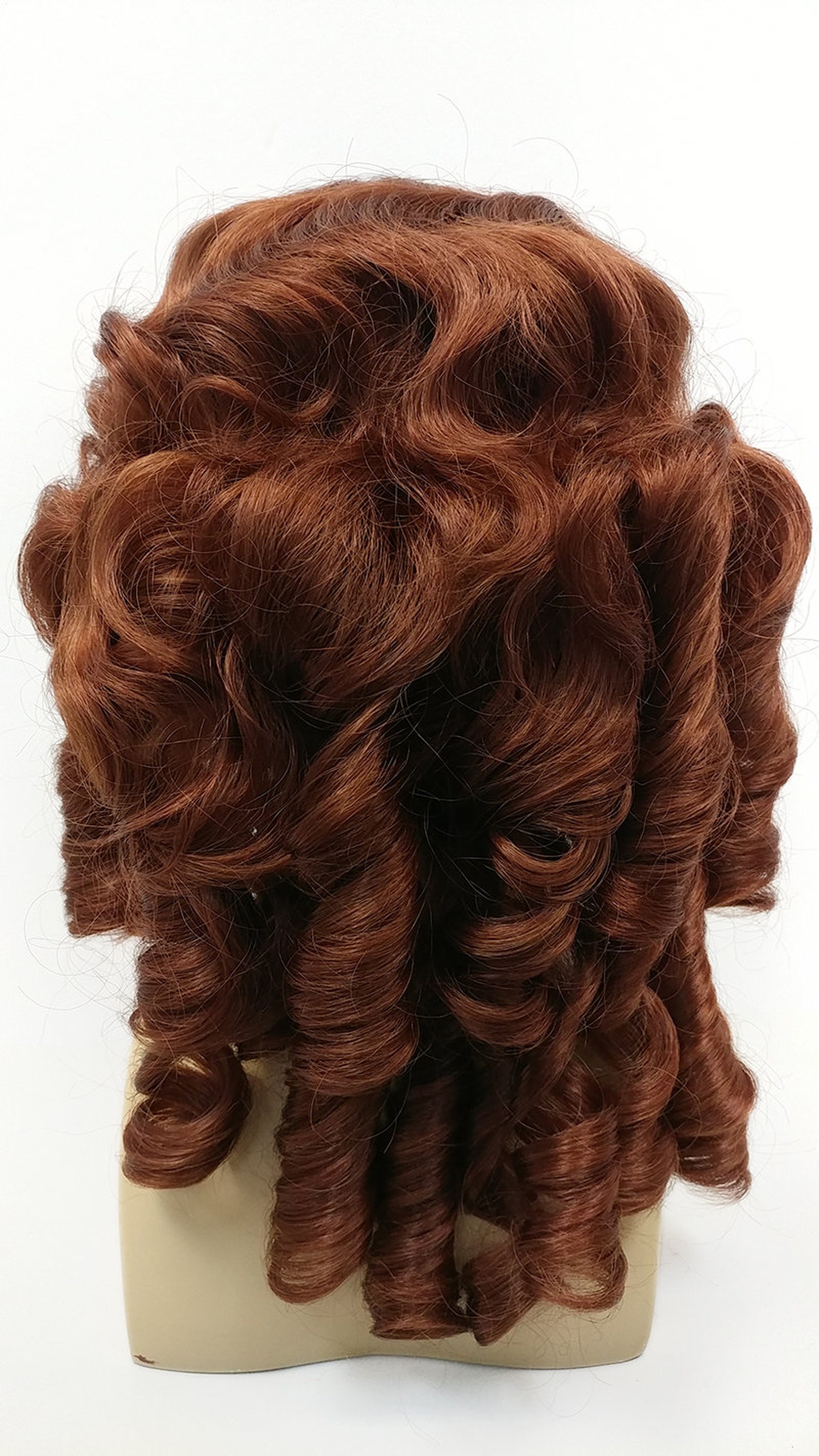 Unisex Bright Auburn Curly Colonial Costume Wig. 1700s Style Ringlets ...