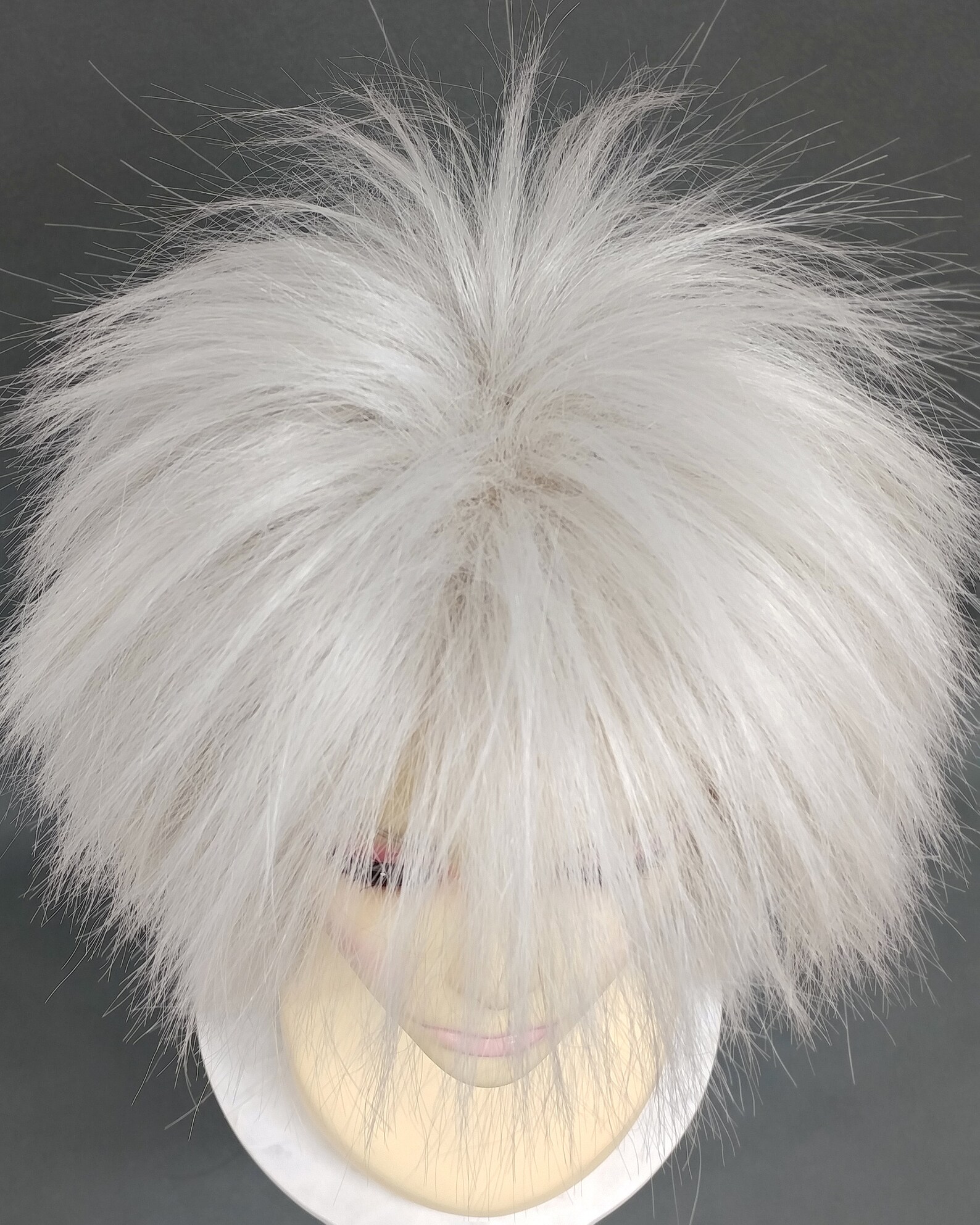 Punk Rock 80s Spiky Costume Wig Light Gray Long Mullet Rockstar Rocker ...