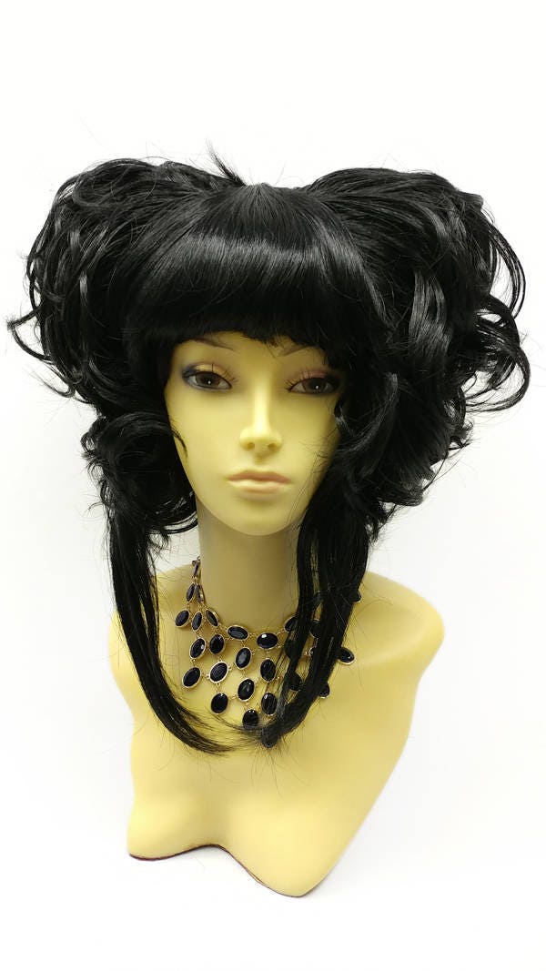 Petite Black Short Double Pouf Poof Wig. Anime Cosplay Wig. | Etsy