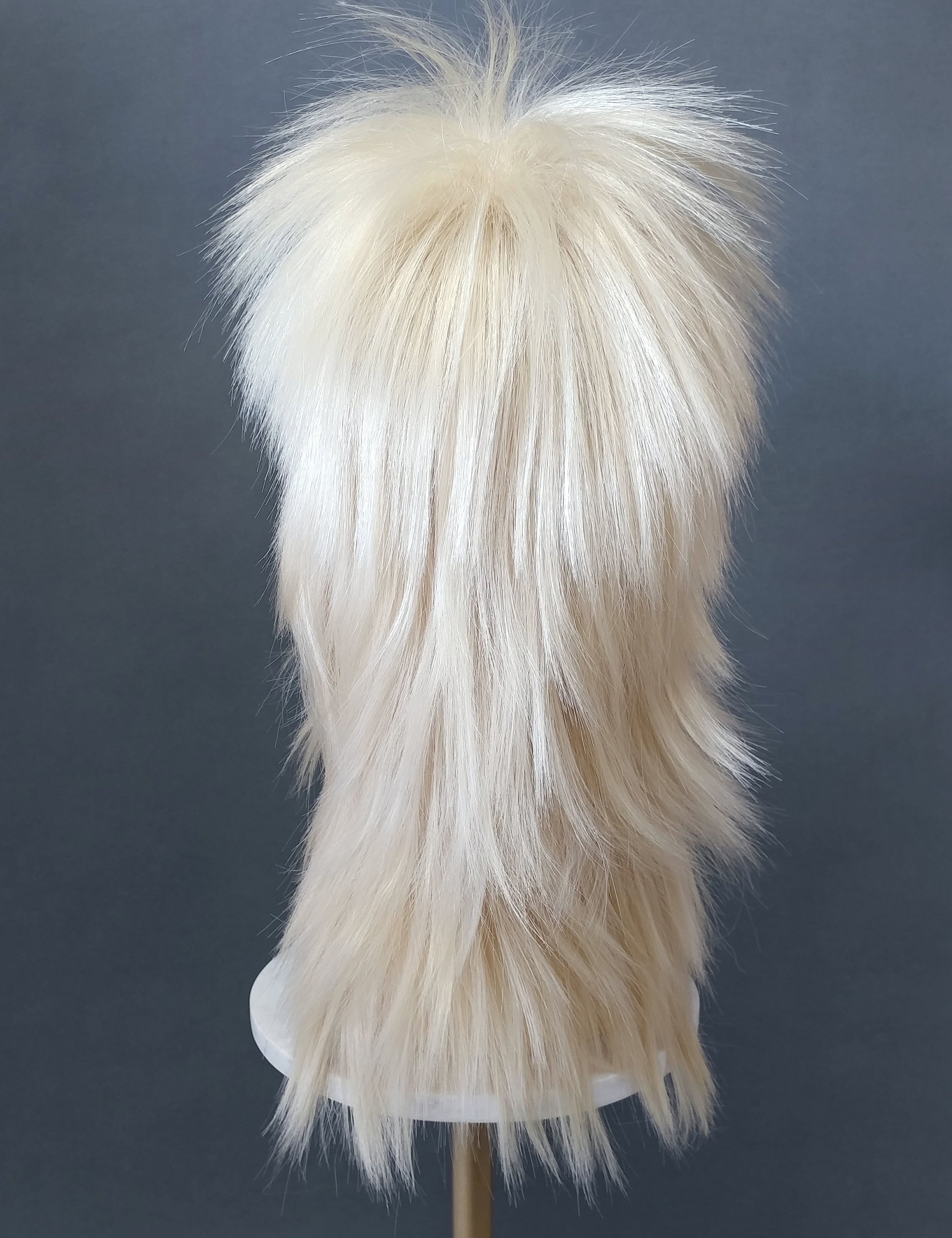 Punk Rock 80s Spiky Costume Wig Light Blonde Long Mullet Rockstar ...