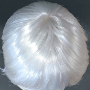 12 Inch White Straight Layered Shag Wig With Bangs Anime Costume ...