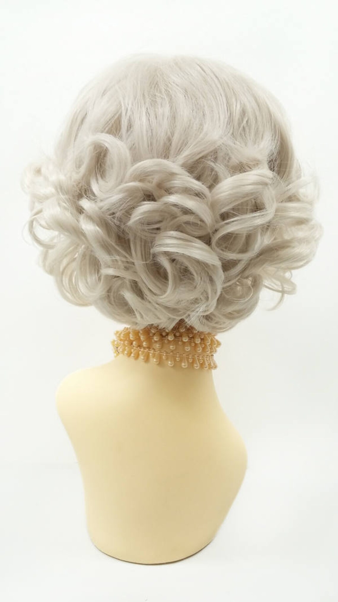 Lace Front Short White Gray Retro Curly Wig. Doris Day Style - Etsy