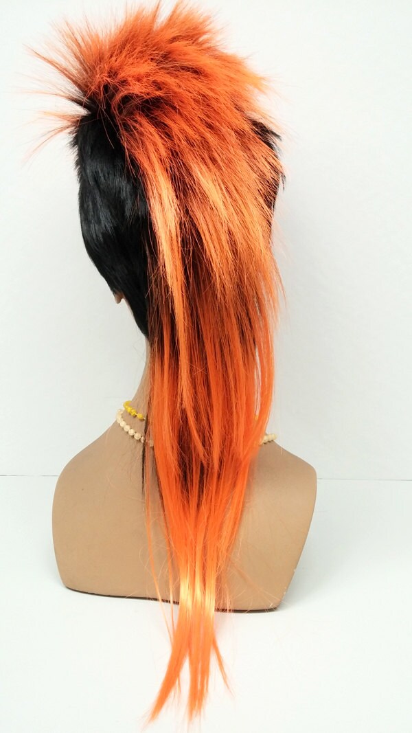Black and Orange Mohawk Wig. Unisex Punk Rock Wig. Costume Wig - Etsy