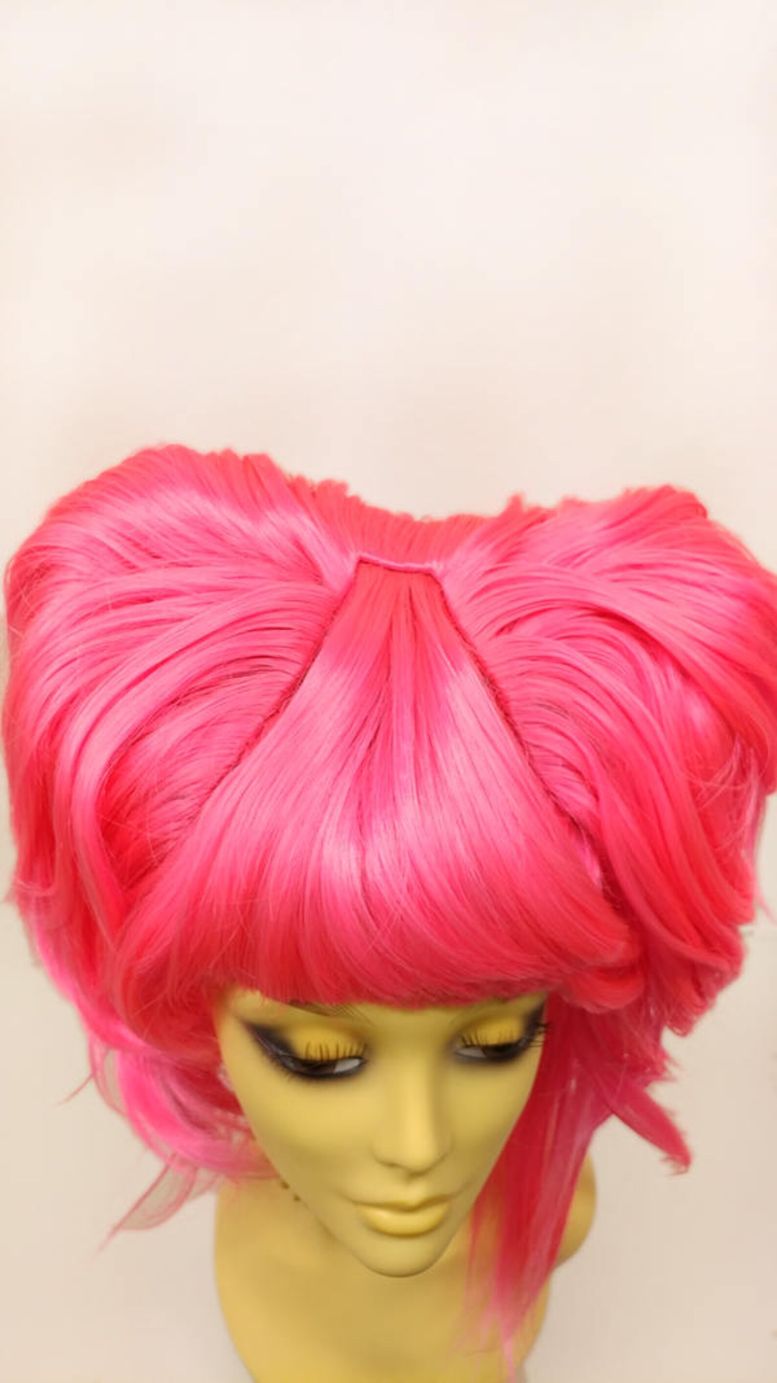 Petite Hot Pink Short Double Pouf Poof Wig. Anime Cosplay Wig. - Etsy