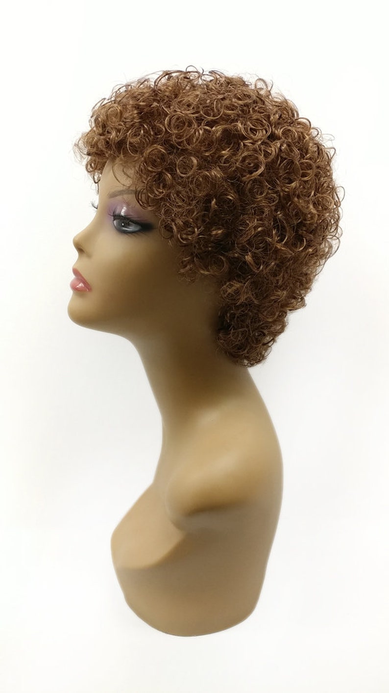 Light Auburn Short Curly Classic Jheri Curl Wig. Synthetic - Etsy