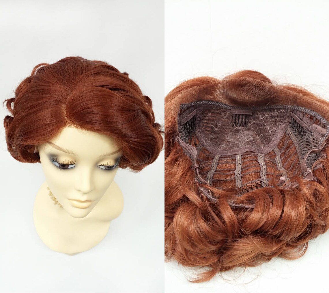 Lace Front Short Bright Auburn Retro Curly Wig. Doris Day - Etsy