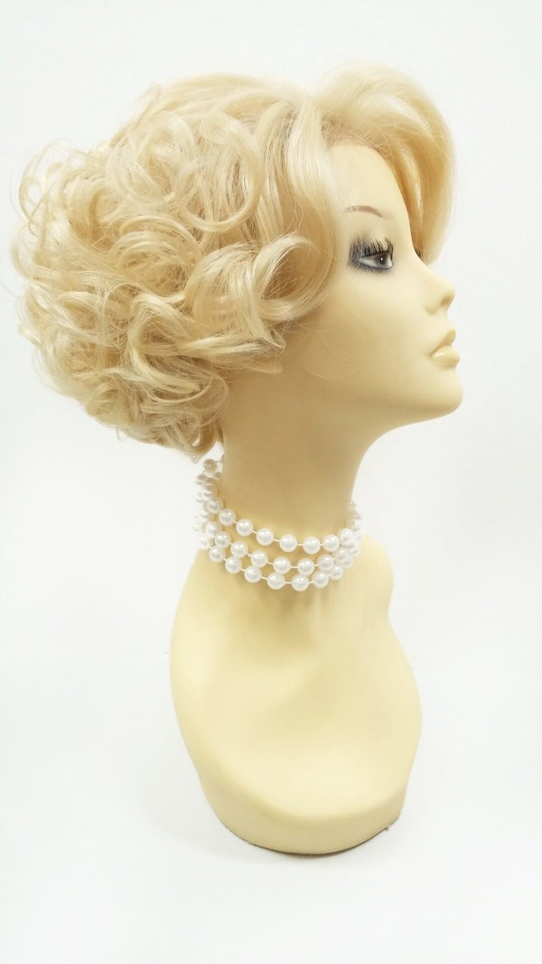 Lace Front Short Blonde Retro Curly Vintage Doris Day Style Heat ...