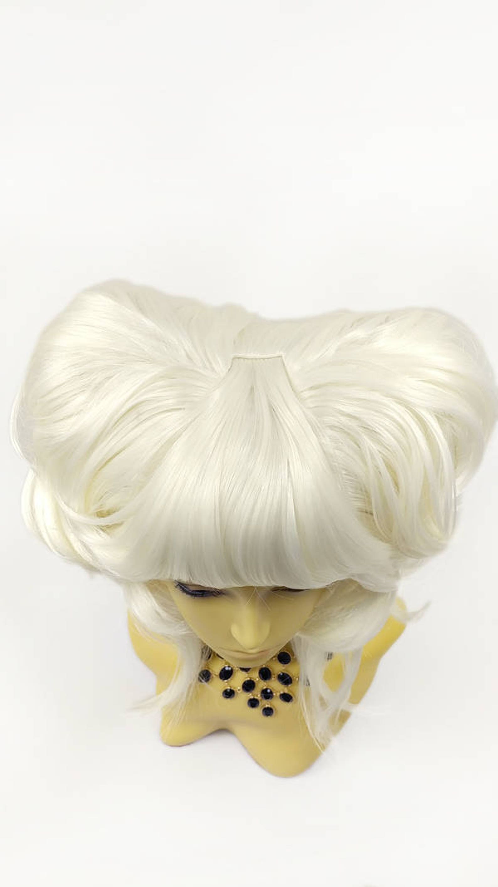 Petite Platinum Blonde Short Double Pouf Poof Wig. Anime | Etsy