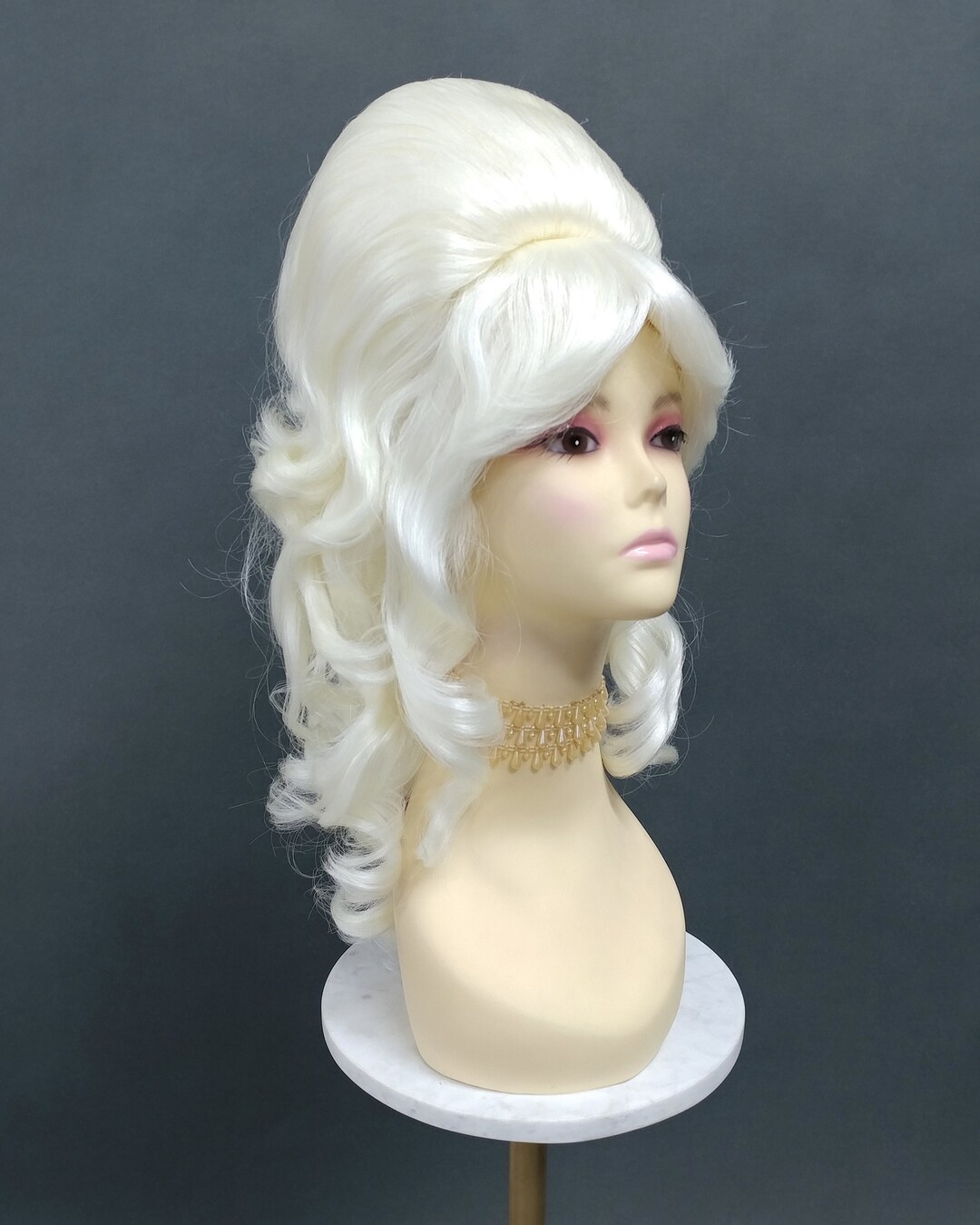 Platinum Blonde Wavy Beehive Costume Wig [22-140-wvbeehive-613a] - Etsy