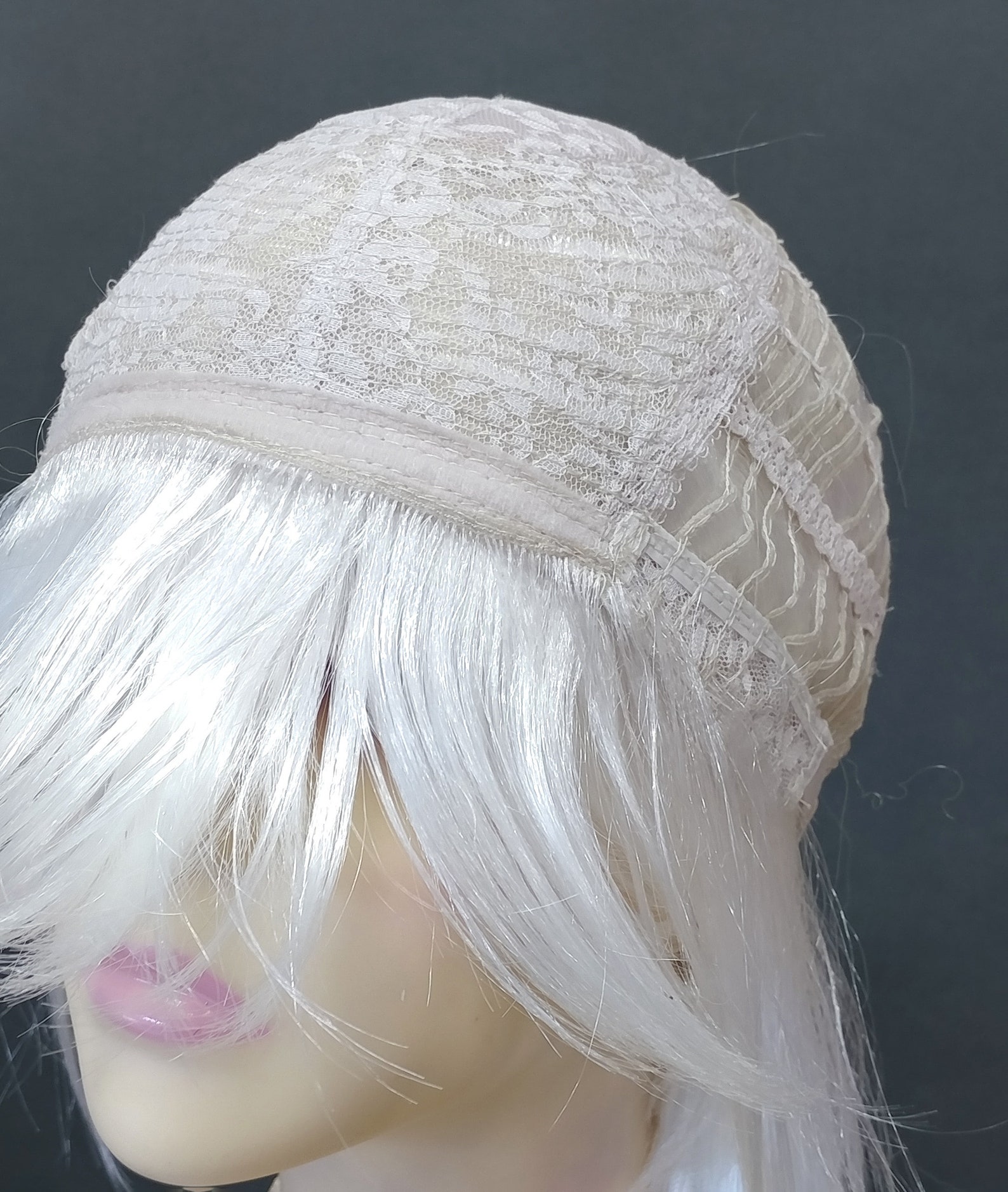 12 Inch White Straight Layered Shag Wig With Bangs Anime Costume ...