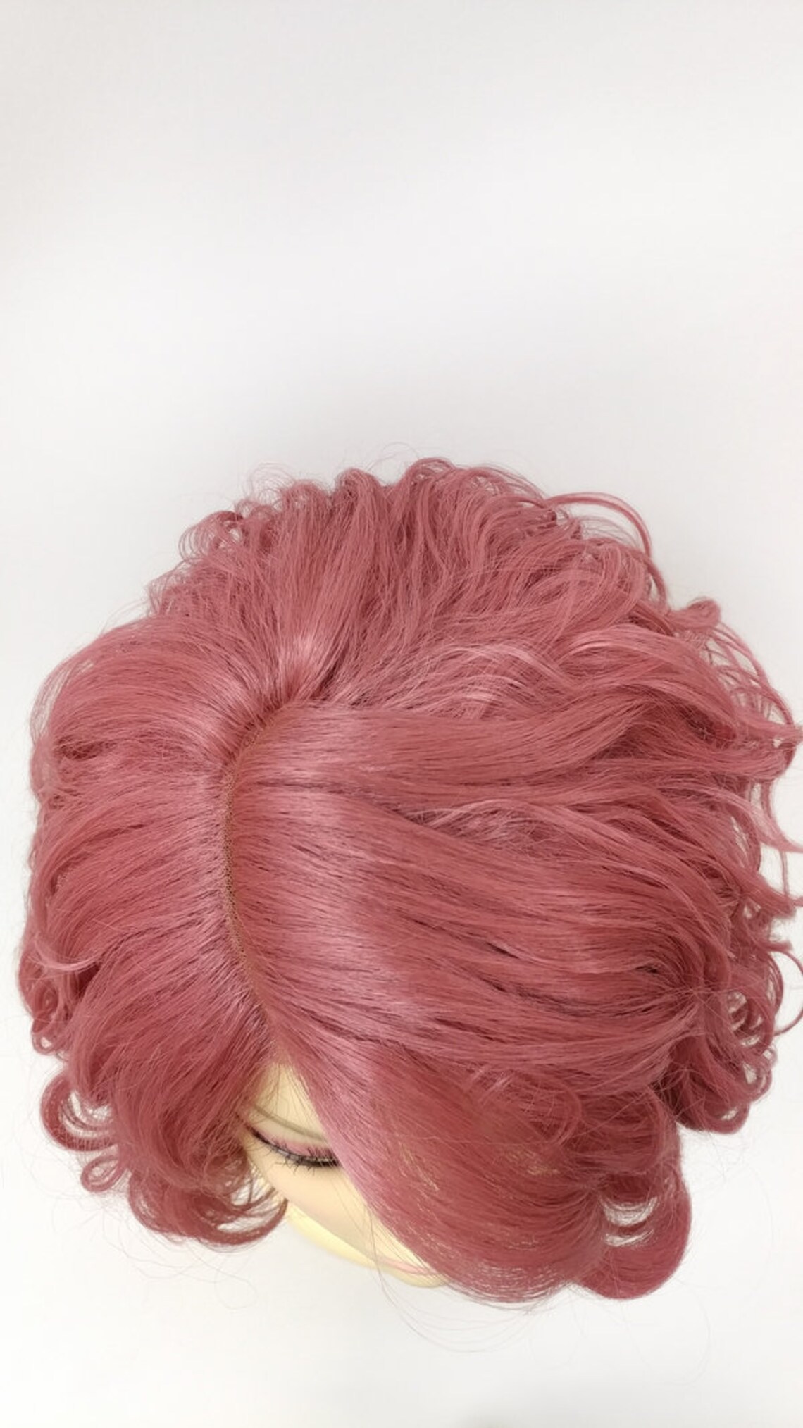 12 Inch Lace Front Dusty Rose Short Wavy Lob Heat Resistant - Etsy