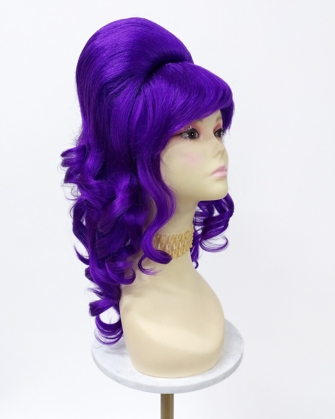 Dark Purple Wavy Beehive Costume Wig [wvbeehive-dpurple] - Etsy