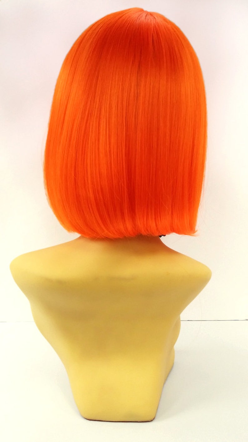 Orange Short Bob Wig Straight W/ Bangs. Page Boy Wig. - Etsy