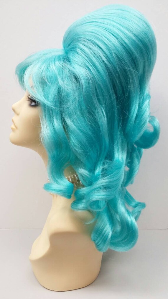 Light Blue Wavy Beehive Costume Wig. 22-138-WvBeehive-LBlue | Etsy
