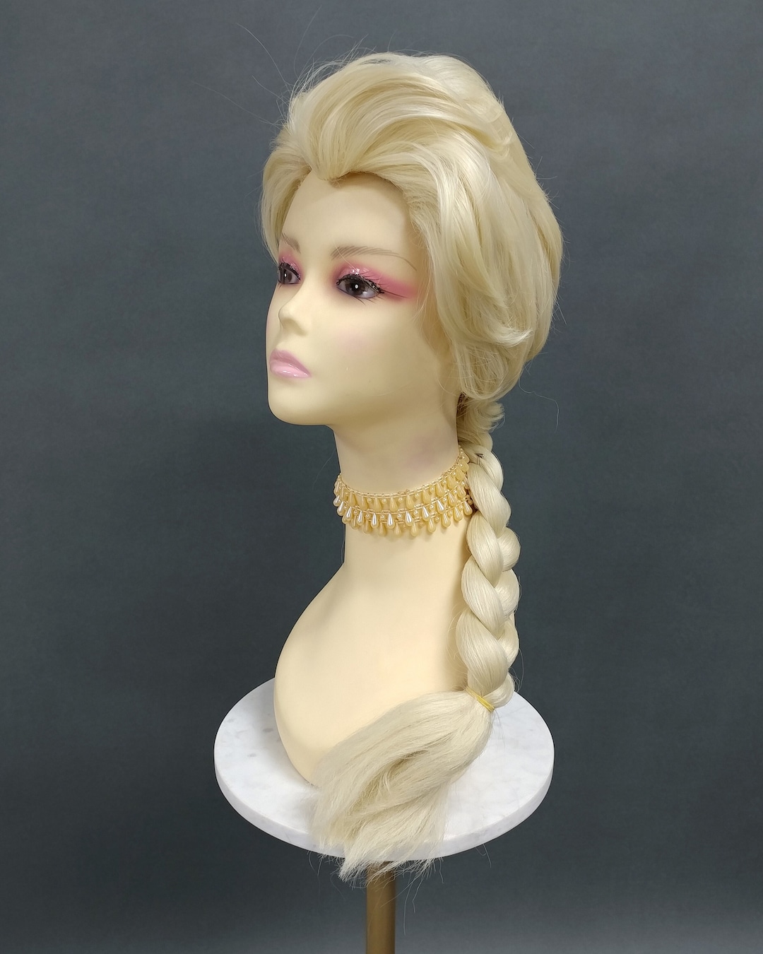 25 Inch Blonde French Braid Elsa Style Costume Cosplay Wig - Etsy