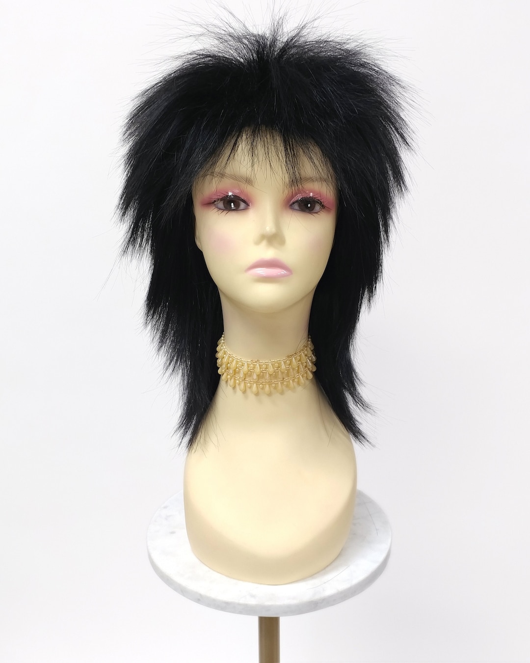 15 Inch Black Rockstar Costume Wig. Rockstar Wig. Rocker Wig [50-263 ...