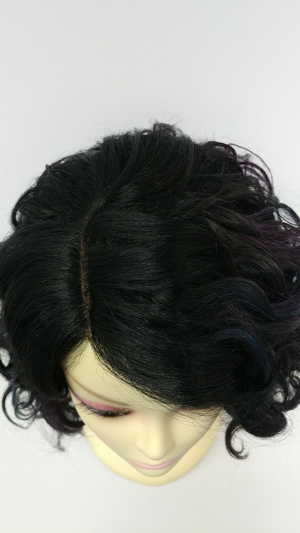 12 Inch Lace Front Blue Purple Toned Oil Slick Streaks With - Etsy