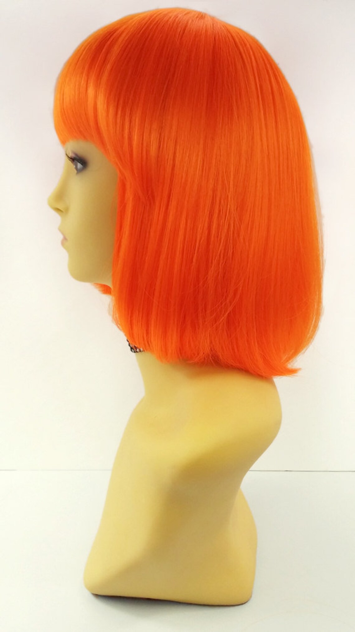 Orange Short Bob Wig Straight W/ Bangs. Page Boy Wig. - Etsy