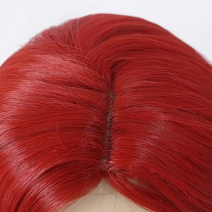 Red Color Long Wavy Side Part Costume Cosplay Anime Synthetic 28 Inch ...