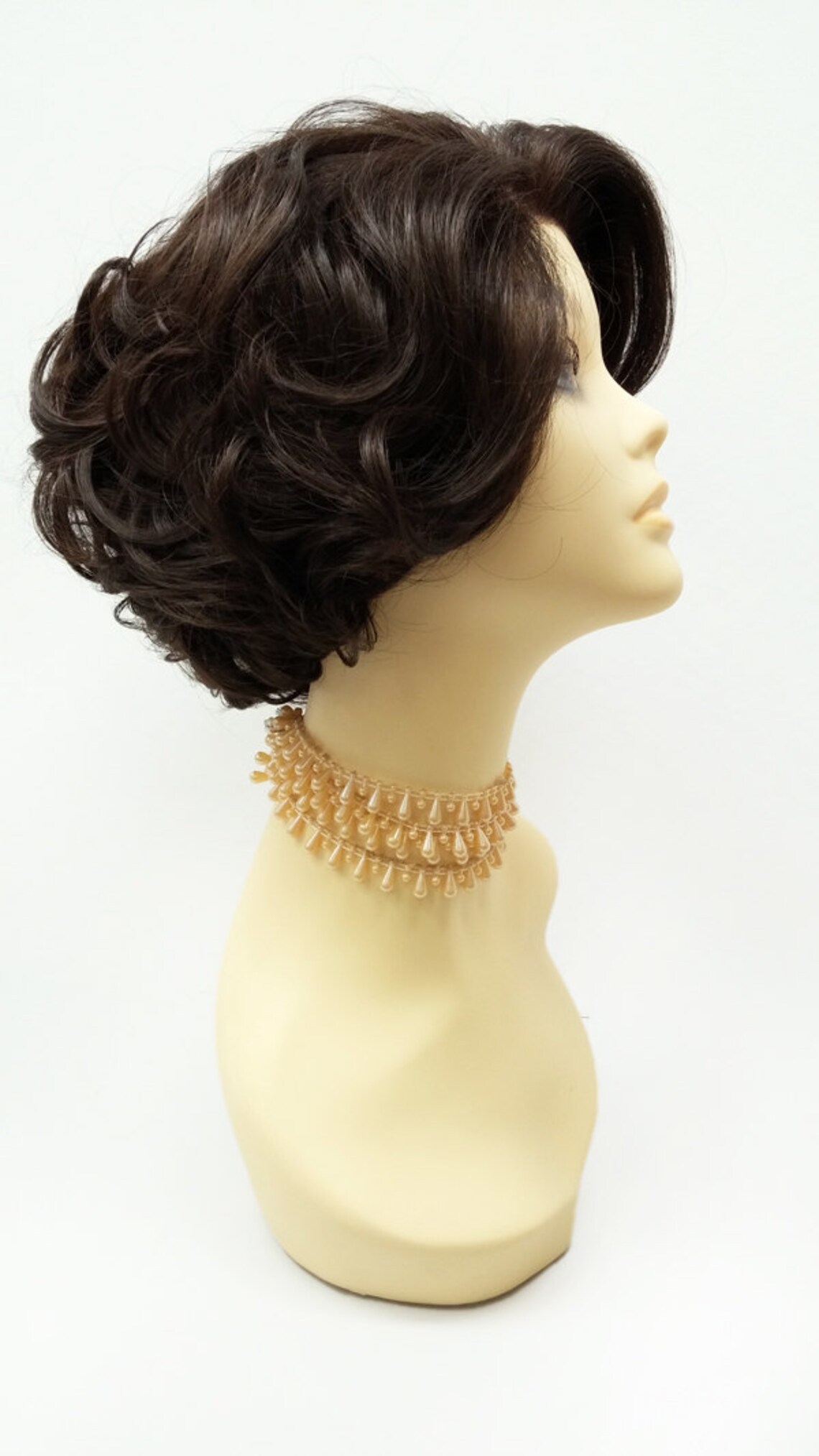 Lace Front Short Dark Brown Retro Curly Wig. Doris Day Style - Etsy