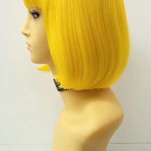 Yellow Short Bob Wig Straight W/ Bangs. Page Boy Wig. [08-47-pageboy ...