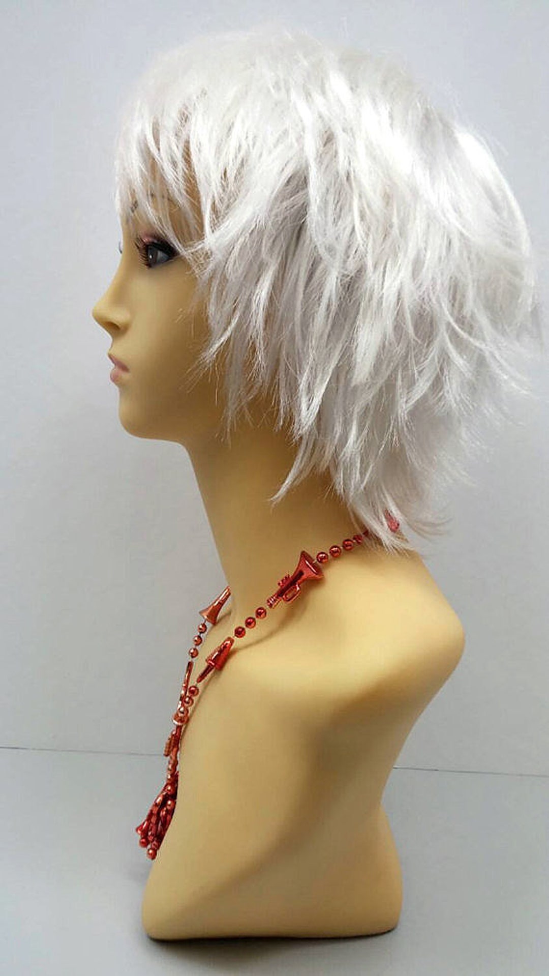 Short Layered Wind Blown Shag Style White Cosplay Wig. - Etsy