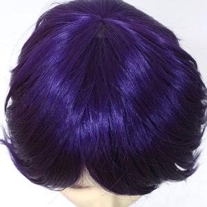 12 Inch Purple Shag Style Straight and Layered With Bangs Anime Cosplay ...
