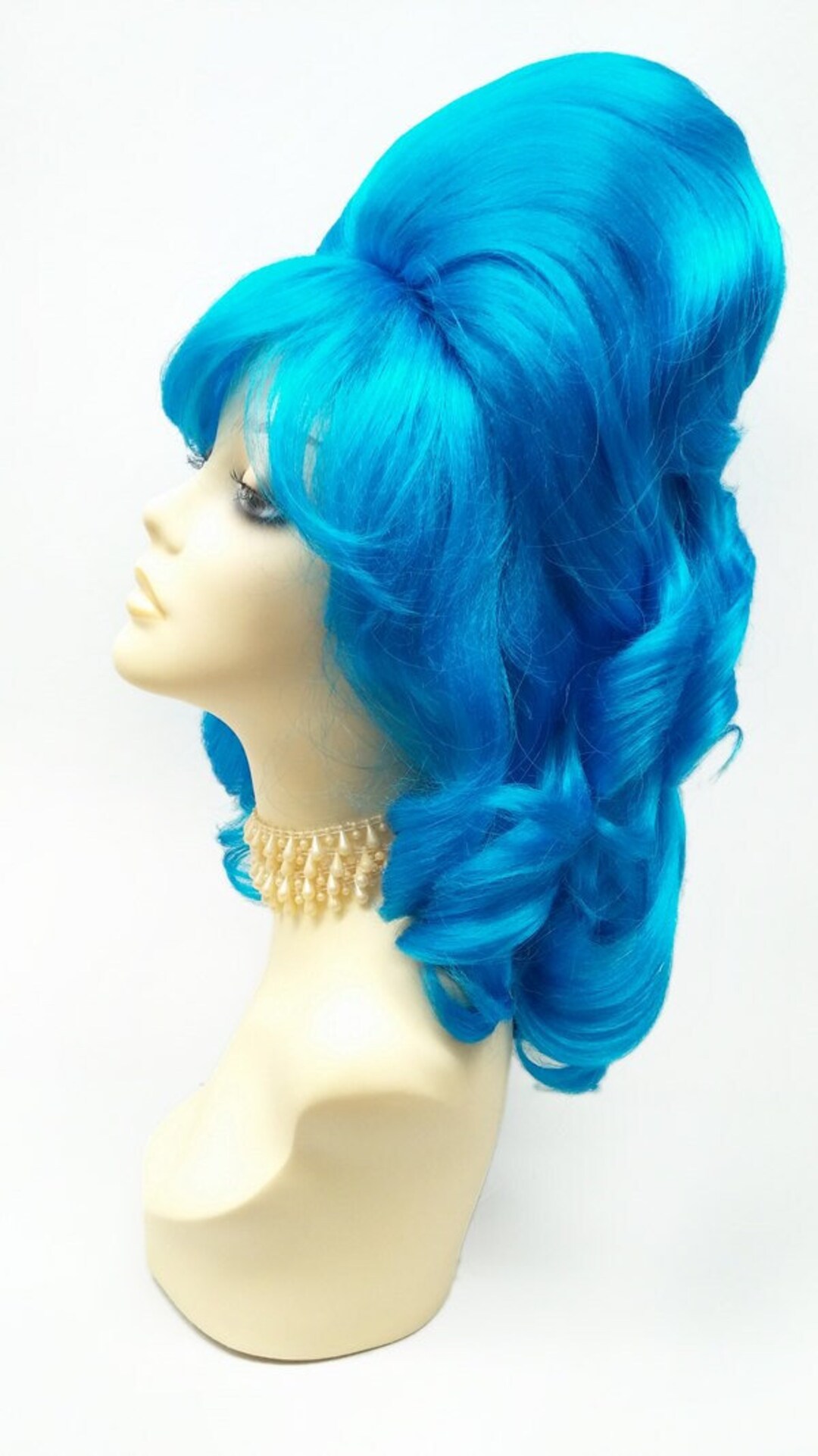 Blue Wavy Beehive Costume Wig 22-142-wvbeehive-blue - Etsy
