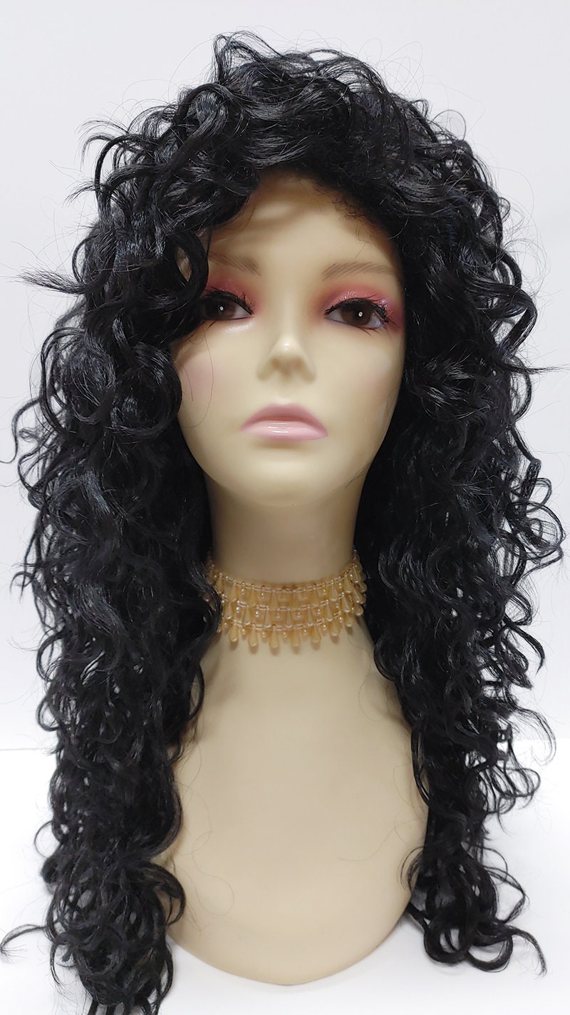 18 Inch Off-black Long Curly Heat Resistant Wig - Etsy