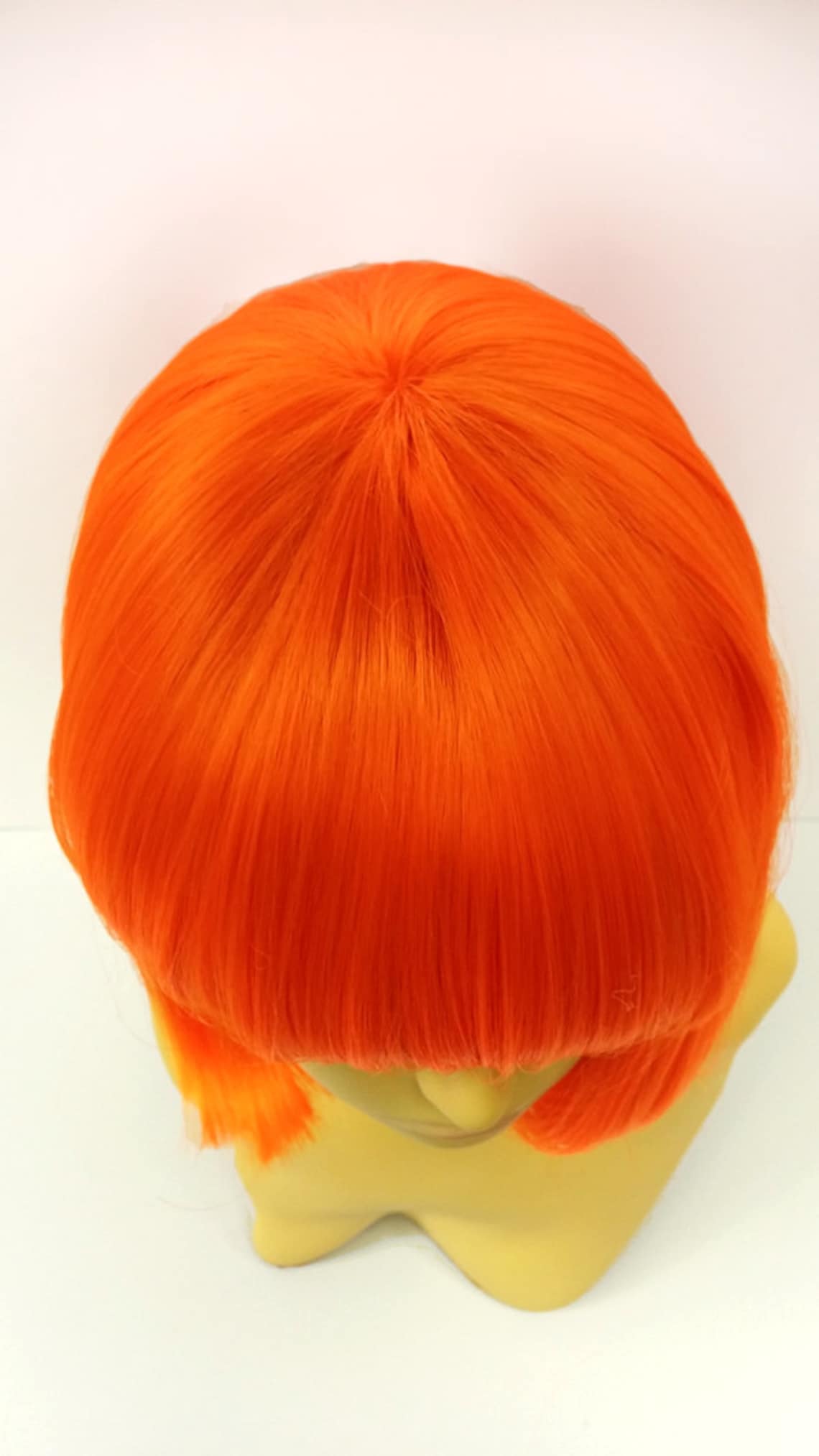 Orange Short Bob Wig Straight W/ Bangs. Page Boy Wig. - Etsy