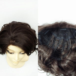 Lace Front Short Dark Brown Retro Curly Doris Day Vintage Style Heat ...