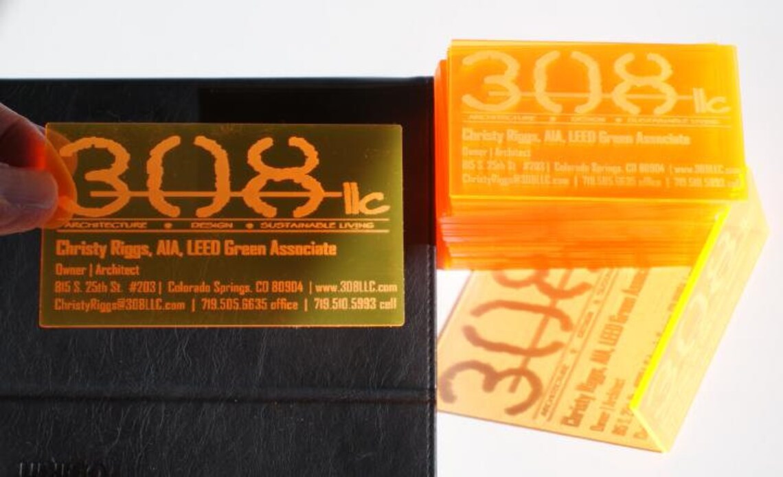 Acrylic Business Cards Custom Laser Engraved Fluorescent - Etsy